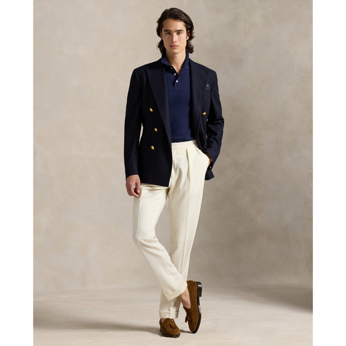 RALPH LAUREN custom slim fit stretch mesh polo shirt